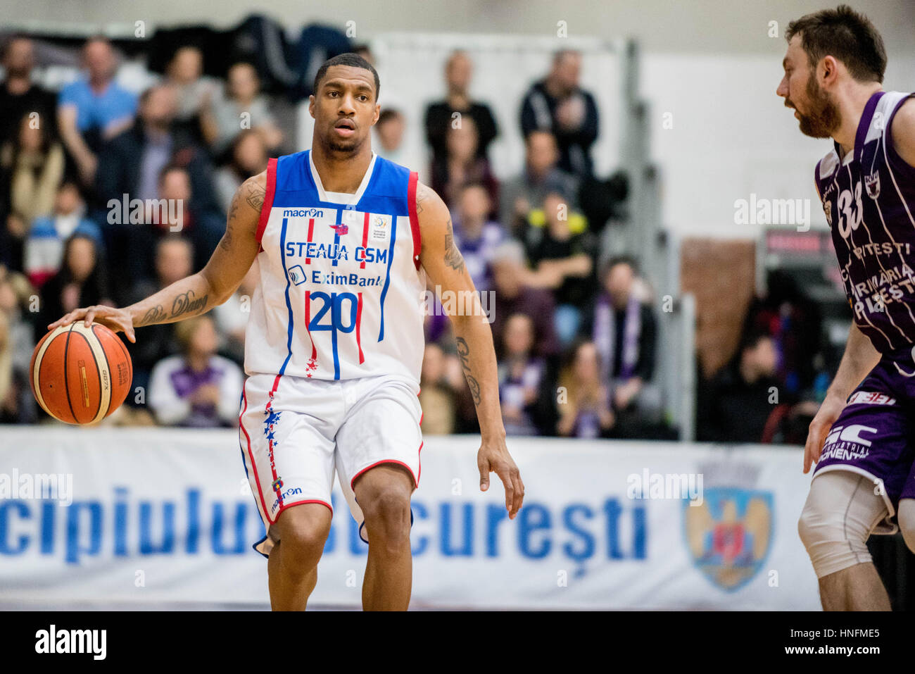 February 10, 2017: Cameron Long #20 of Steaua CSM EximBank Bucharest ...