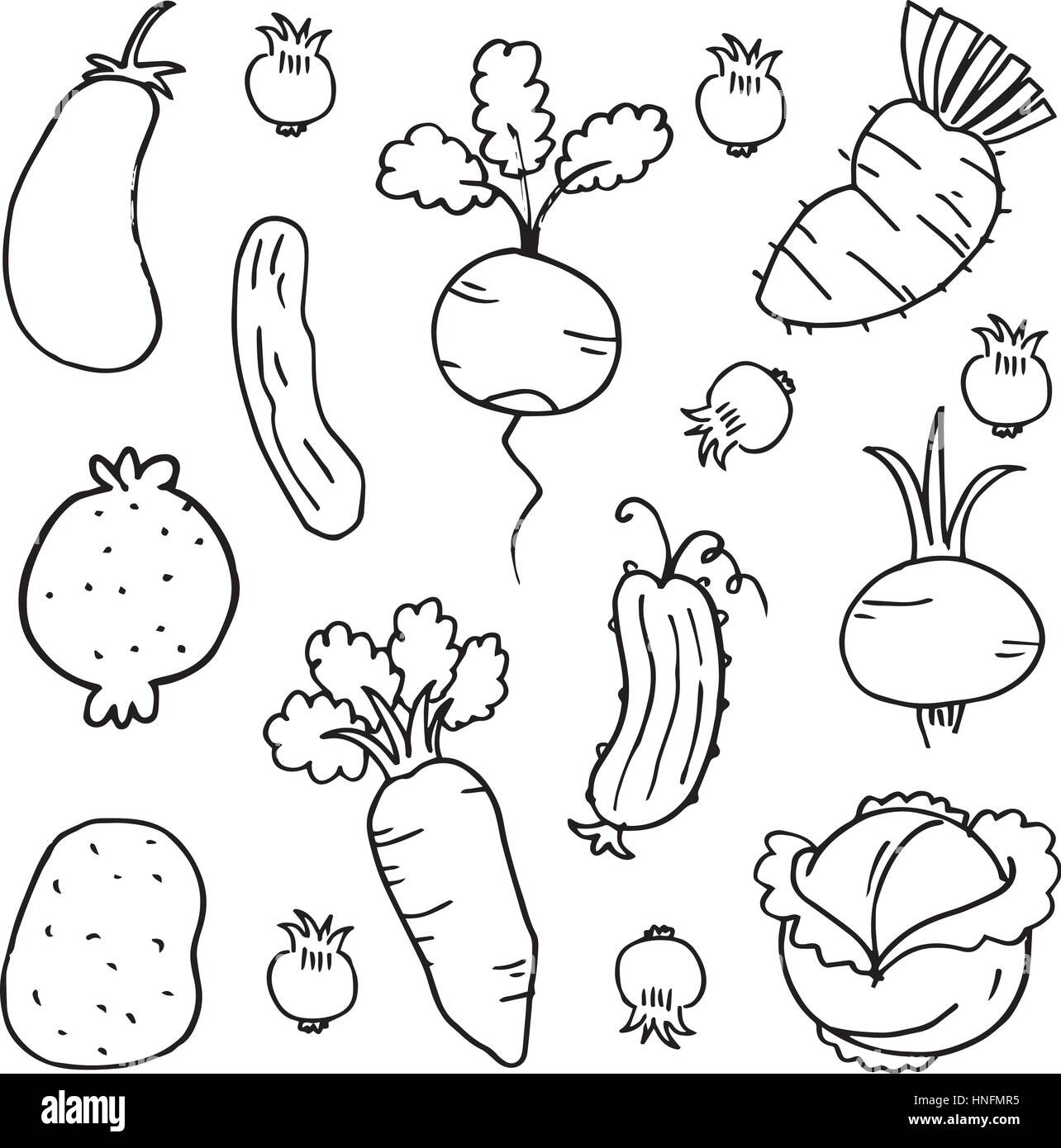 Hand drawn ginger doodle Black and White Stock Photos & Images - Alamy