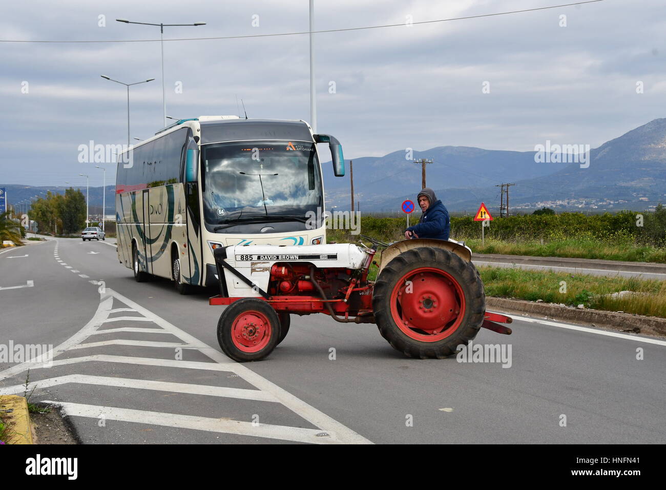 Argos, Greece, 12th February 2017. Farmers and ranchers from Argolis ...