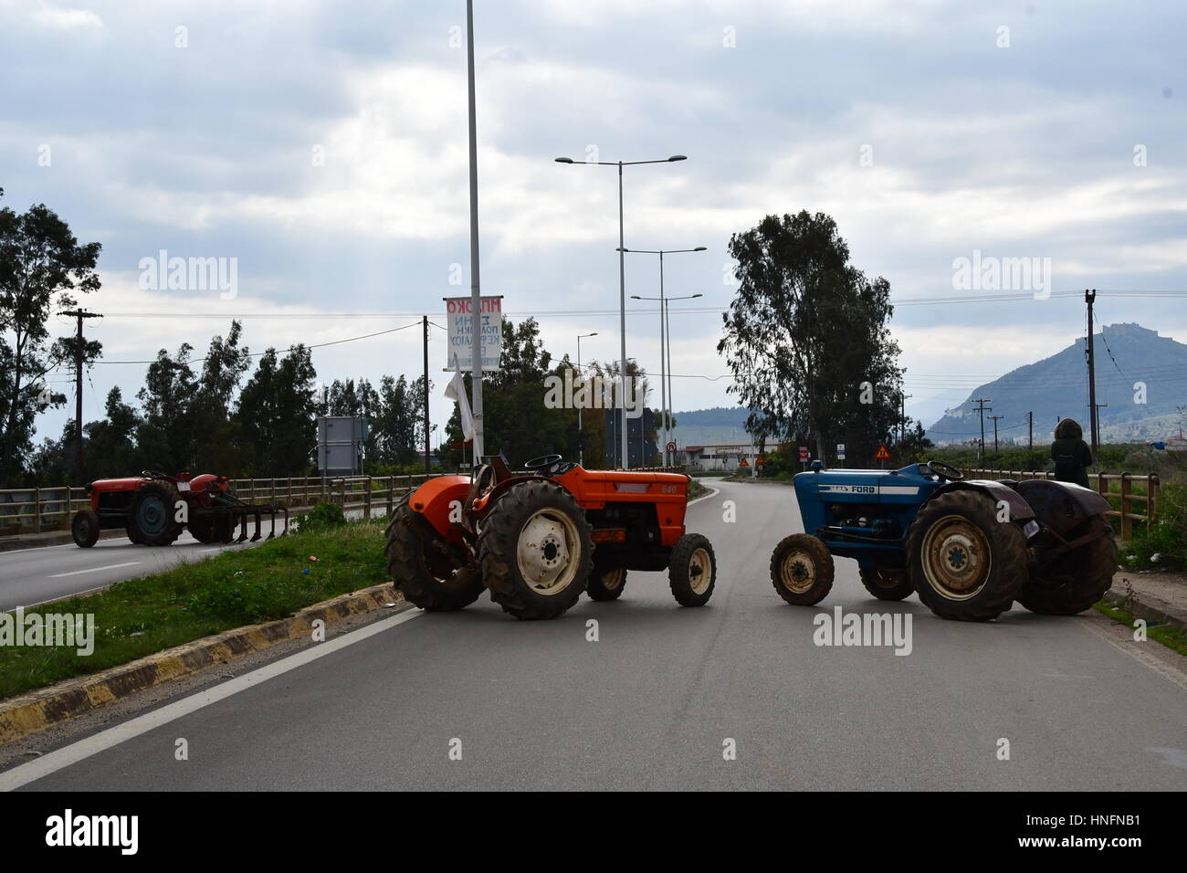 Argos, Greece, 12th February 2017. Farmers and ranchers from Argolis ...