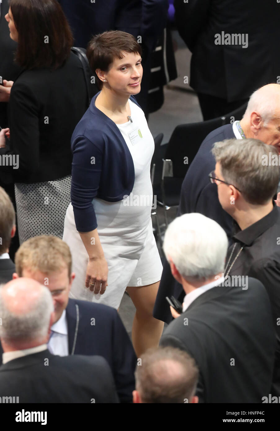 Berlin, Germany. 12th Feb, 2017. AfD speaker Frauke Petry walks through ...