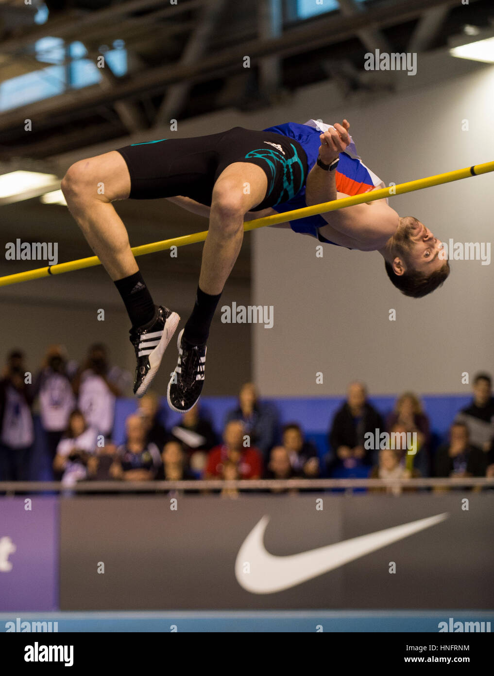 Sheffield 11-12 February, Allan Smith competing in the Men's High Jump ...