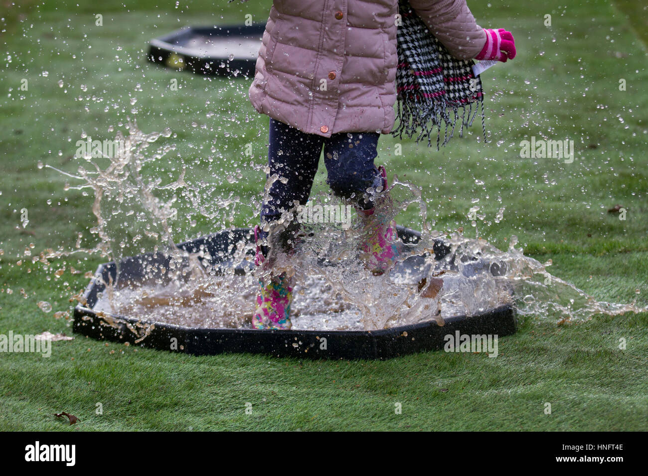 Junior mud puddle water jumping championships in Burscough, Lancashire ...