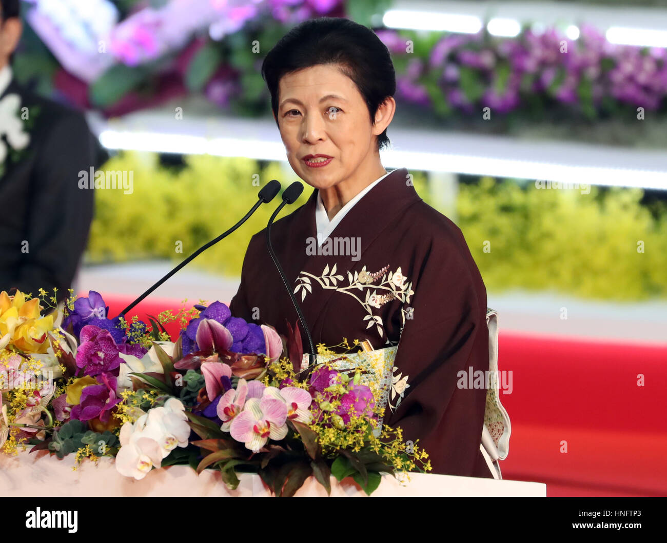 Tokyo, Japan. 10th Feb, 2017. Japan's Princess Takamado delivers a ...
