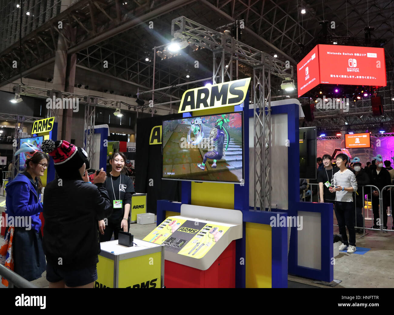 Chiba, Japan. 11th Feb, 2017. Japanese gamers play Nintendo's new ...