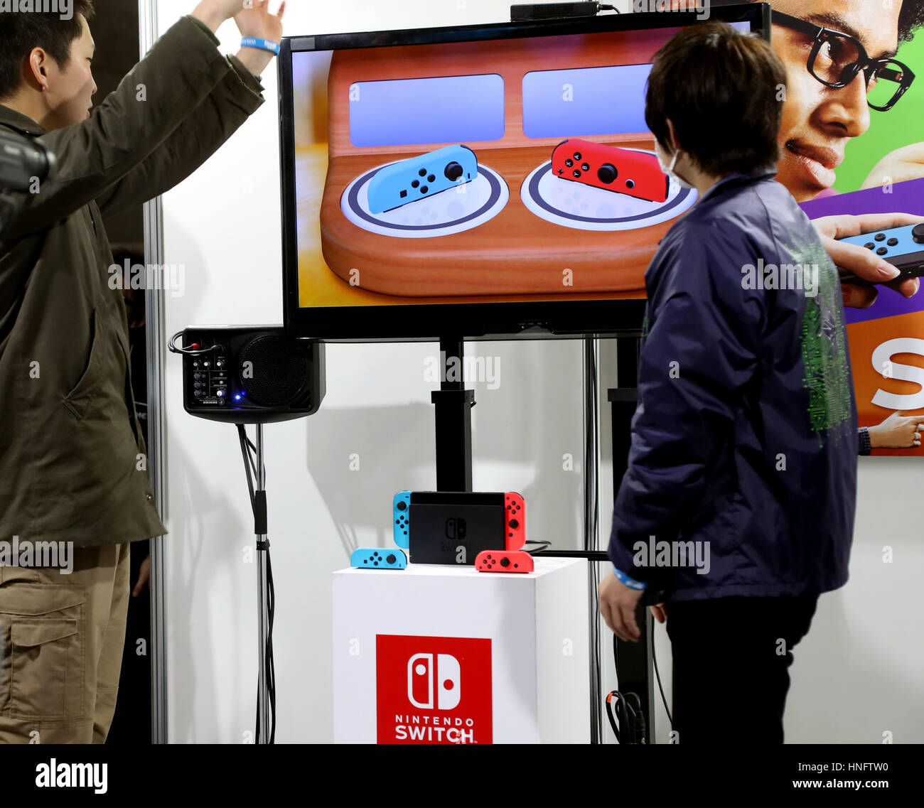 Chiba, Japan. 11th Feb, 2017. Japanese gamers play Nintendo's new ...