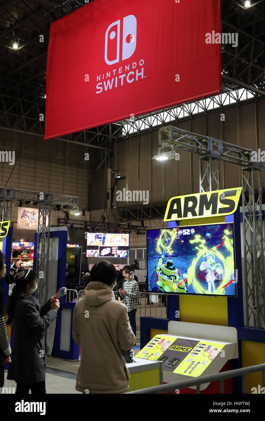 Chiba, Japan. 11th Feb, 2017. Japanese gamers play Nintendo's new ...