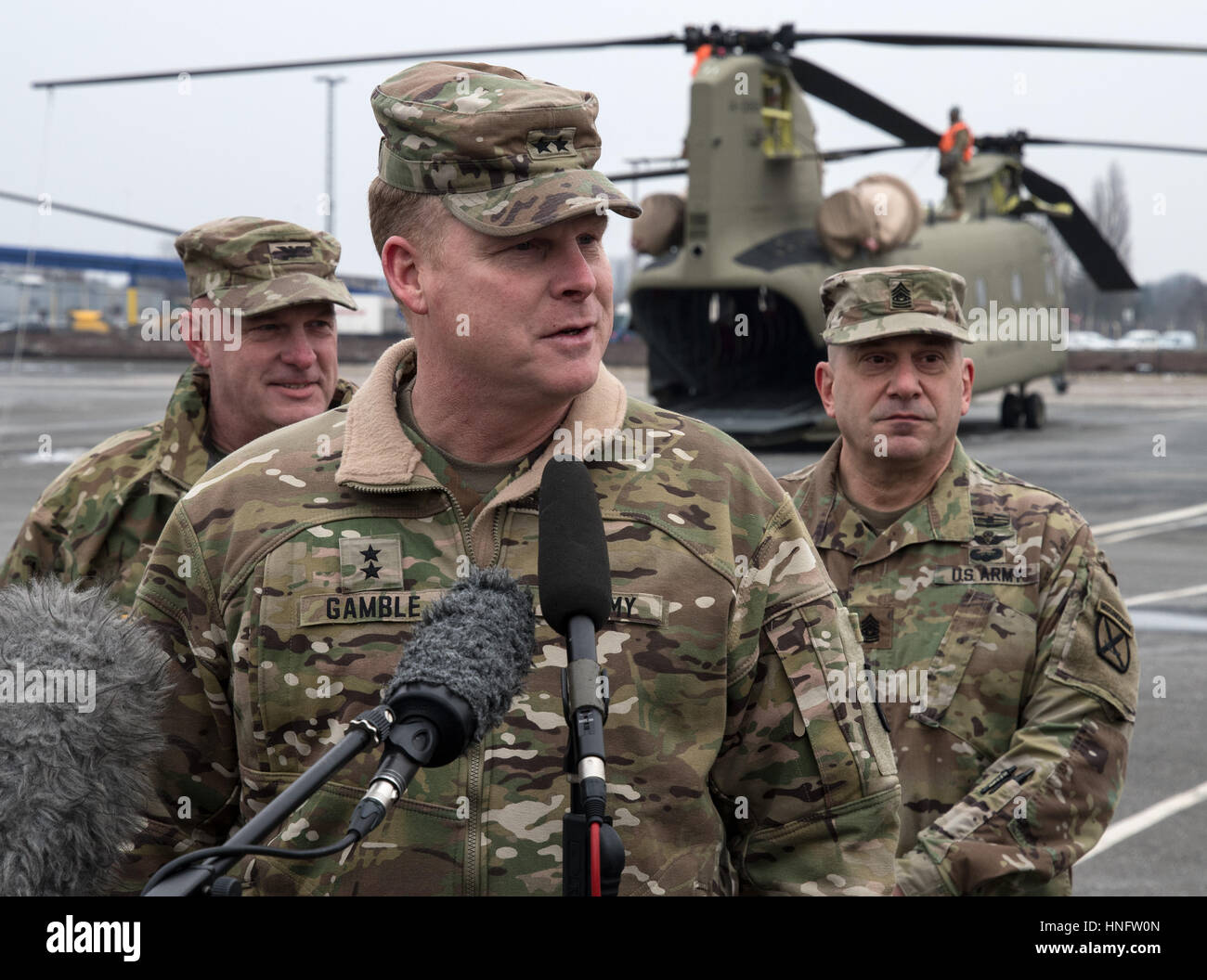Major General Duane A. Gamble (C), commanding officer of the 21st ...