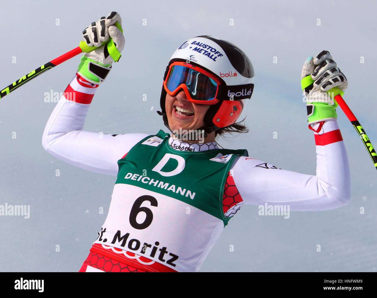 St. Moritz, Switzerland. 12th Feb, 2017. Stephanie Venier from Austria ...