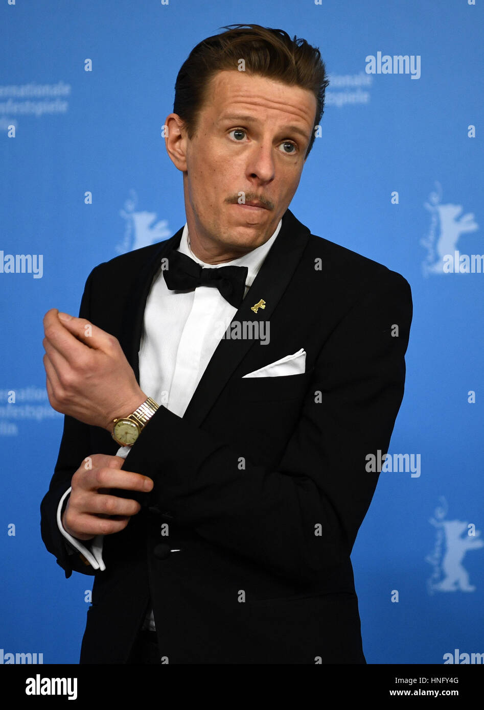 Berlin, Germany. 12th Feb, 2017. Actor Alexander Scheer during a press ...
