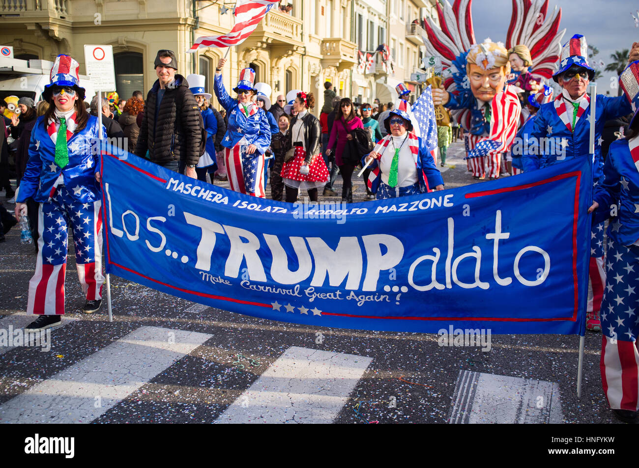 Viareggio, Italy. 12th February 2017. first parade of the 2017 ...