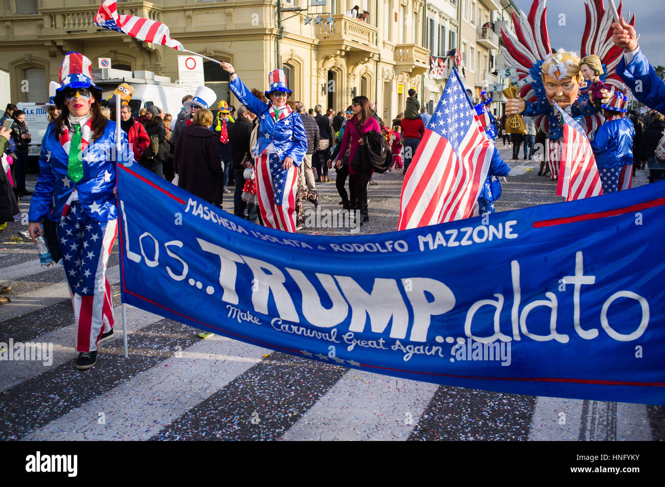 Viareggio, Italy. 12th February 2017. first parade of the 2017 ...