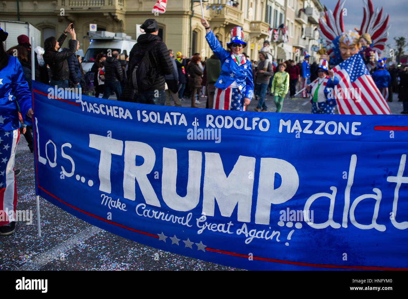 Viareggio, Italy. 12th February 2017. first parade of the 2017 ...