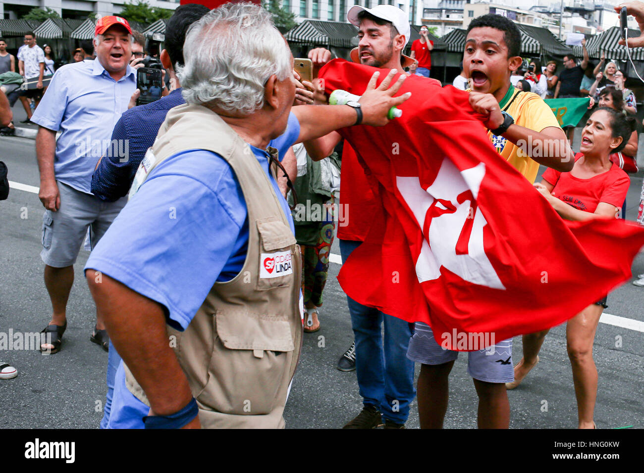Sao Paulo, Brazil. 12th Feb, 2017. A group of left-wing party ...