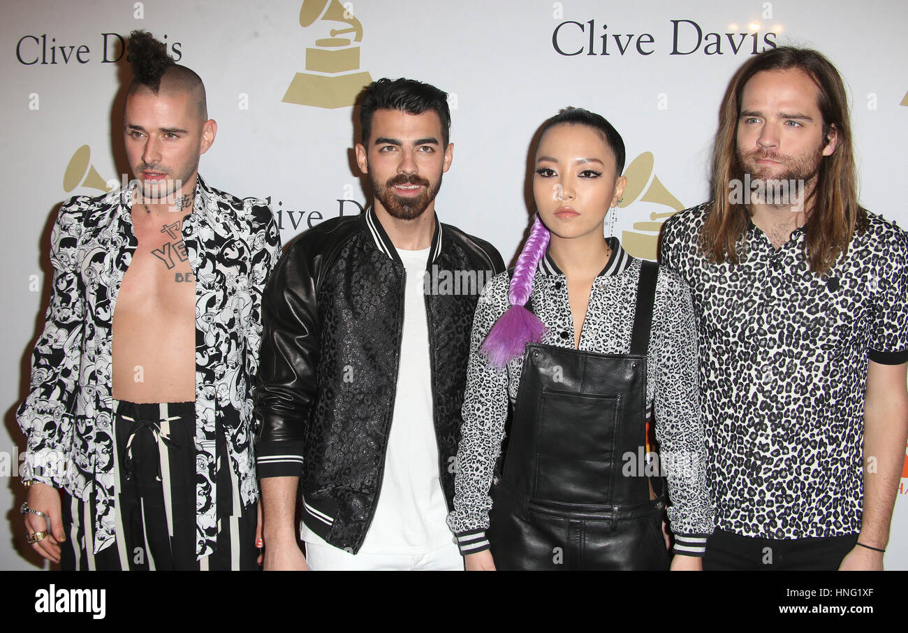 Beverly Hills, CA. 11th Feb, 2017. Cole Whittle, Joe Jonas, JinJoo Lee ...