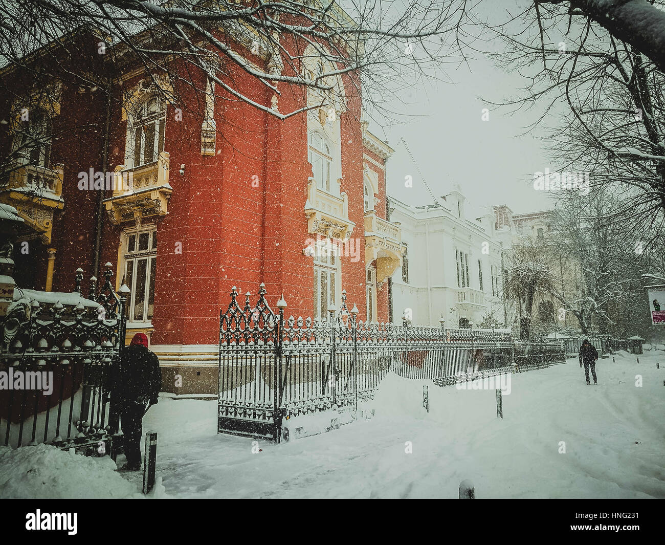 Bucharest, Bucharest, China. 12th Feb, 2017. A heavy snow hits ...