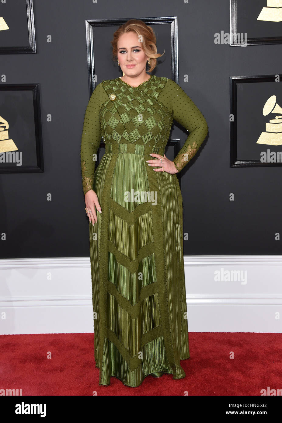 Los Angeles, California, USA. 12th Feb, 2017. Adele arrives for the ...