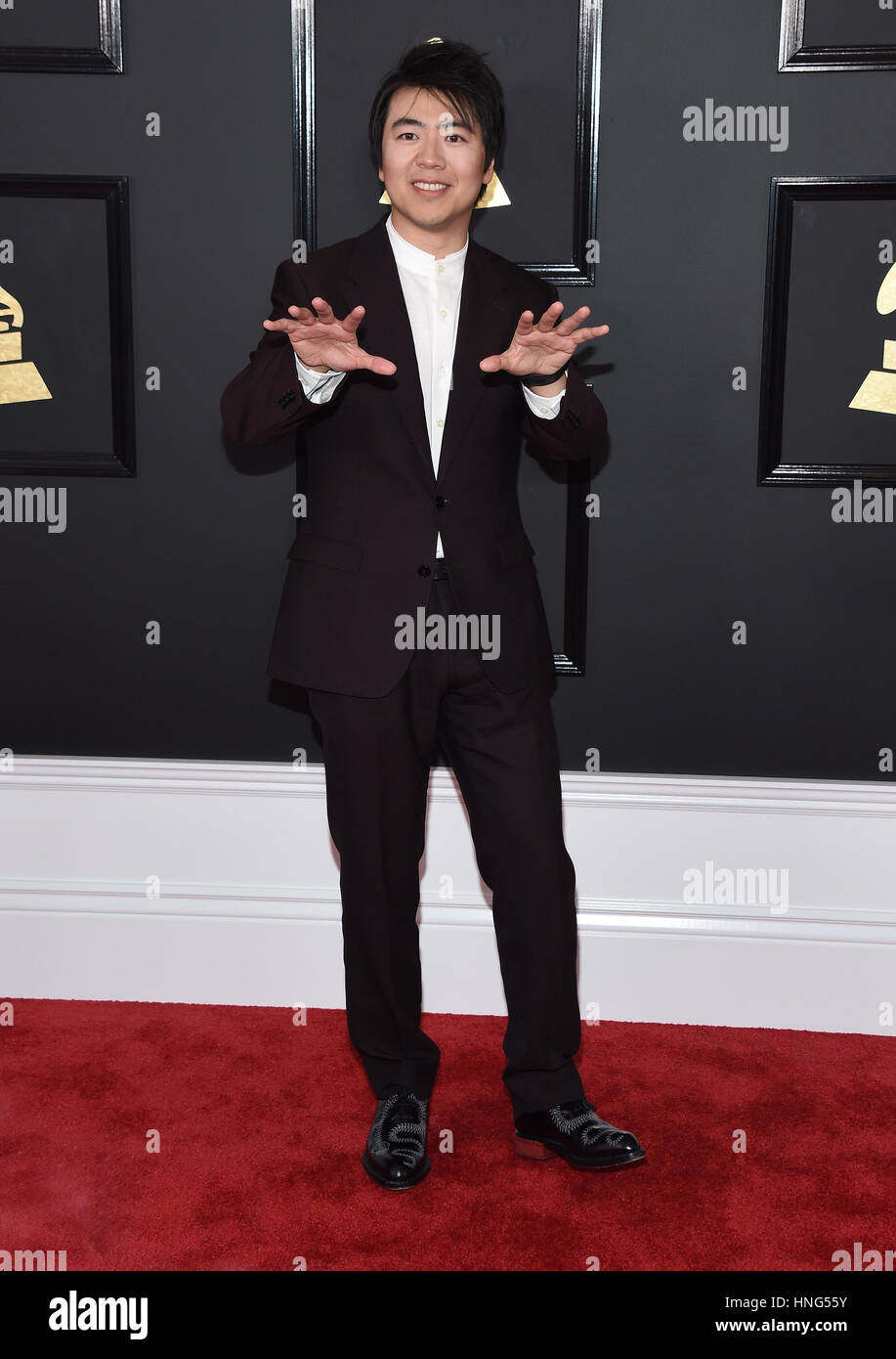 Los Angeles, California, USA. 12th Feb, 2017. Lang Lang arrives for the ...