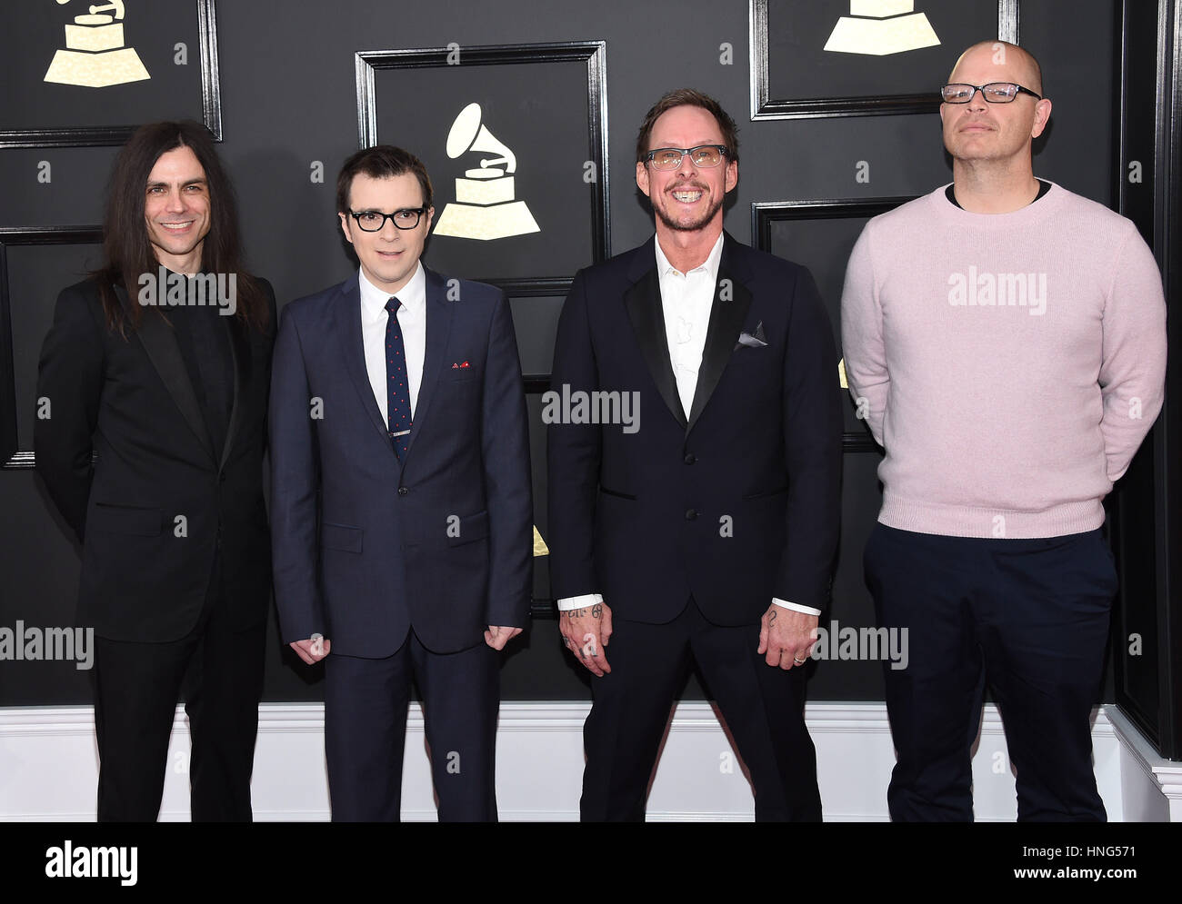 Los Angeles, California, USA. 12th Feb, 2017. Weezer arrives for the ...