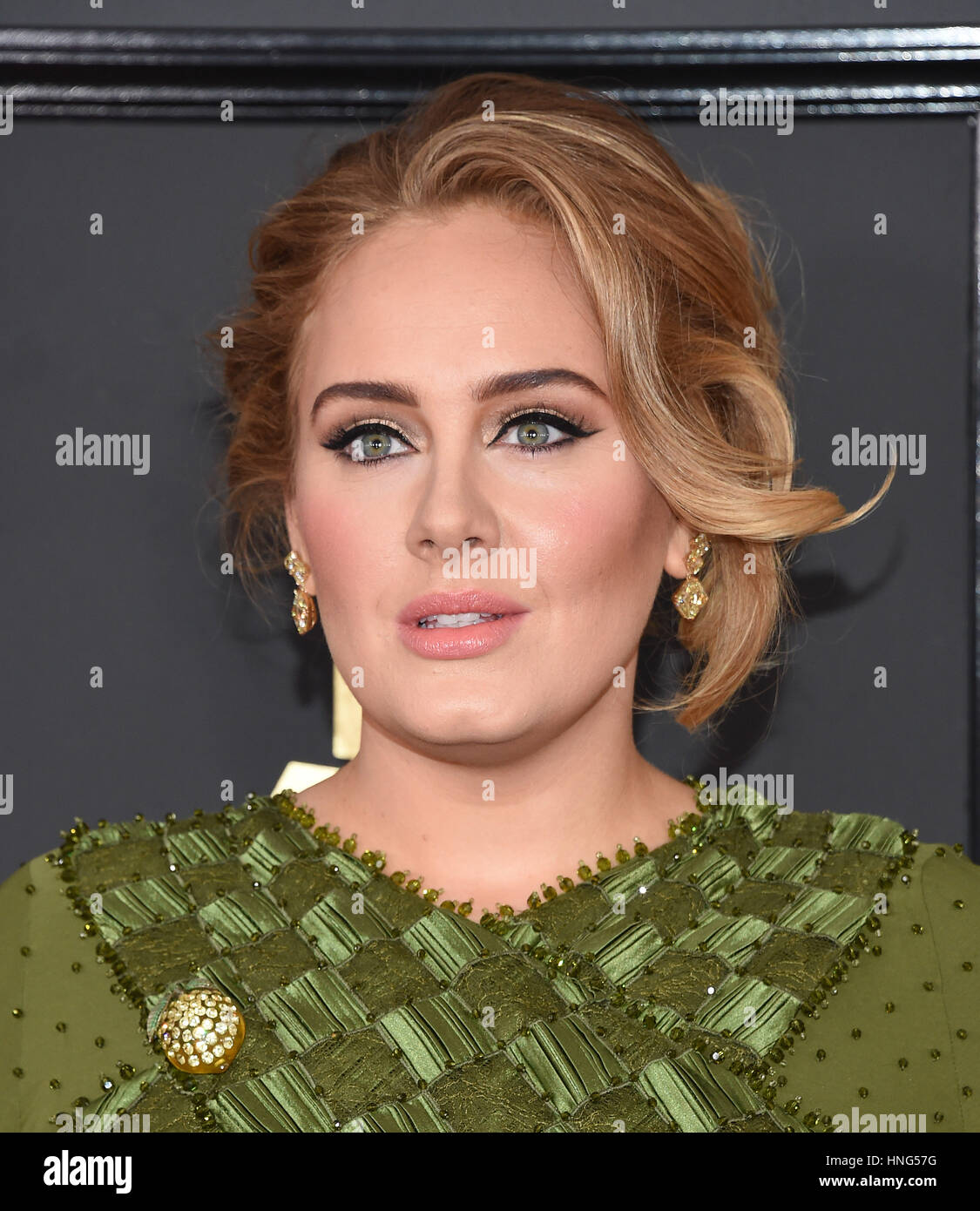 Los Angeles, California, USA. 12th Feb, 2017. Adele arrives for the ...