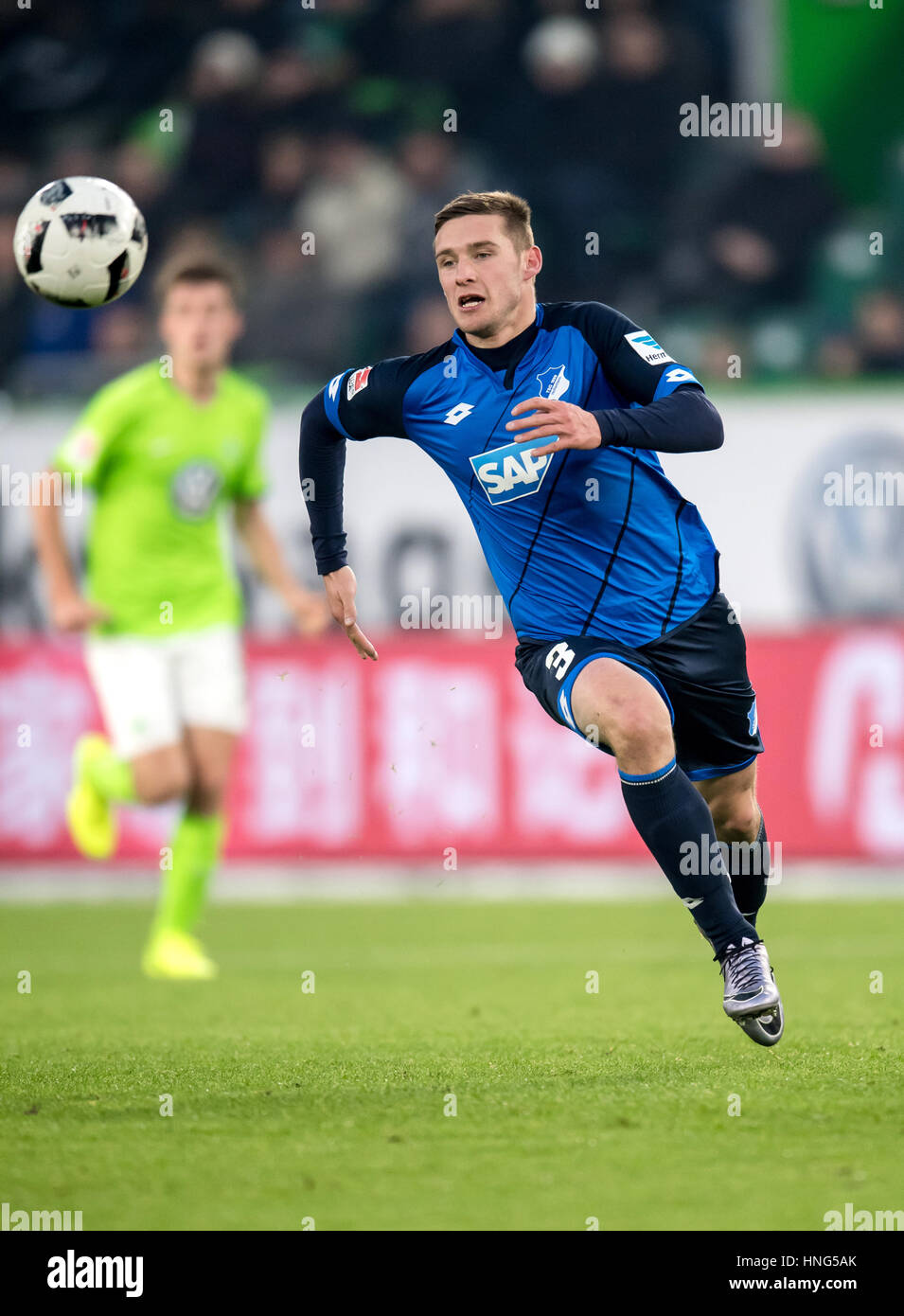 Wolfsburg, Germany. 12th Feb, 2017. Pavel Kaderabek of Hoffenheim plays ...