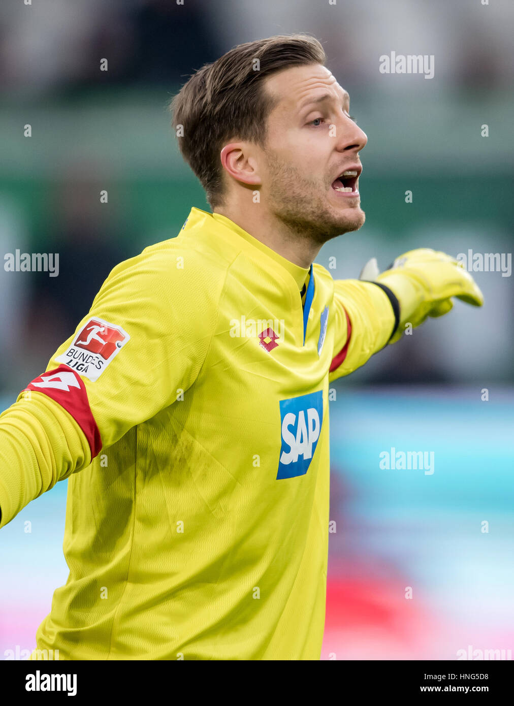 Wolfsburg, Germany. 12th Feb, 2017. Hoffenheim's goalkeeper Oliver ...