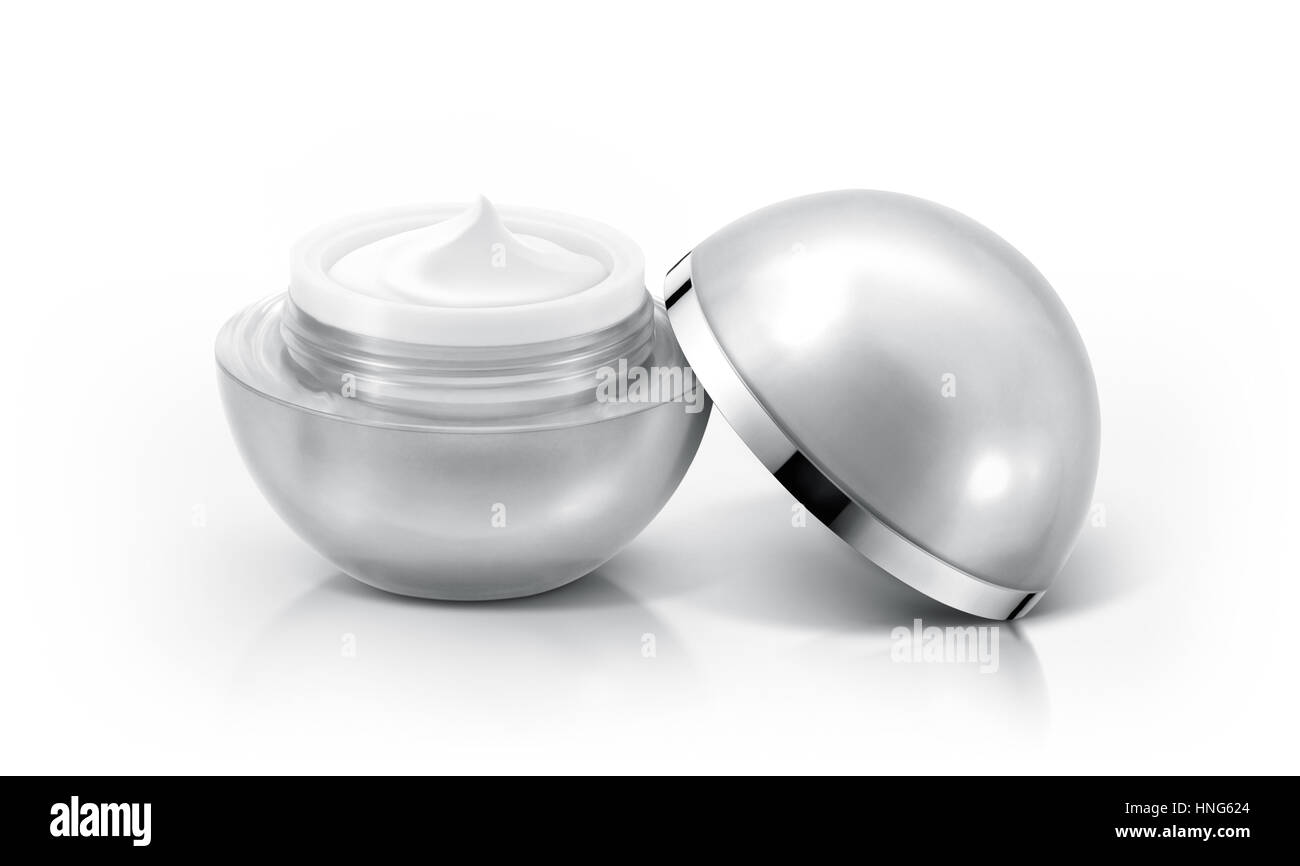Aluminum cosmetic jar on Cut Out Stock Images & Pictures - Alamy
