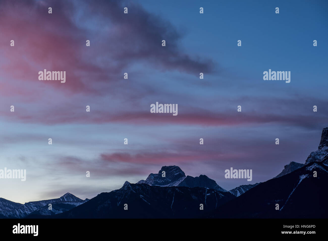 Sunrise on mountains in Canmore, Alberta, Canada Stock Photo - Alamy