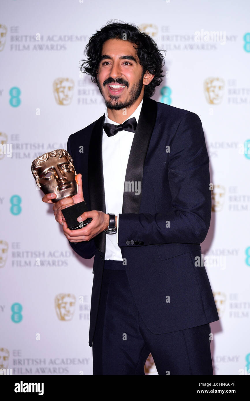 Dev Patel with his award for best Supporting Actor for the film Lion in ...
