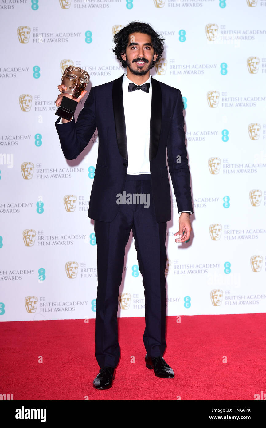 Dev Patel with his award for best Supporting Actor for the film Lion in ...