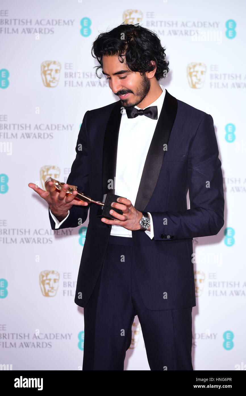 Dev Patel with his award for best Supporting Actor for the film Lion in ...
