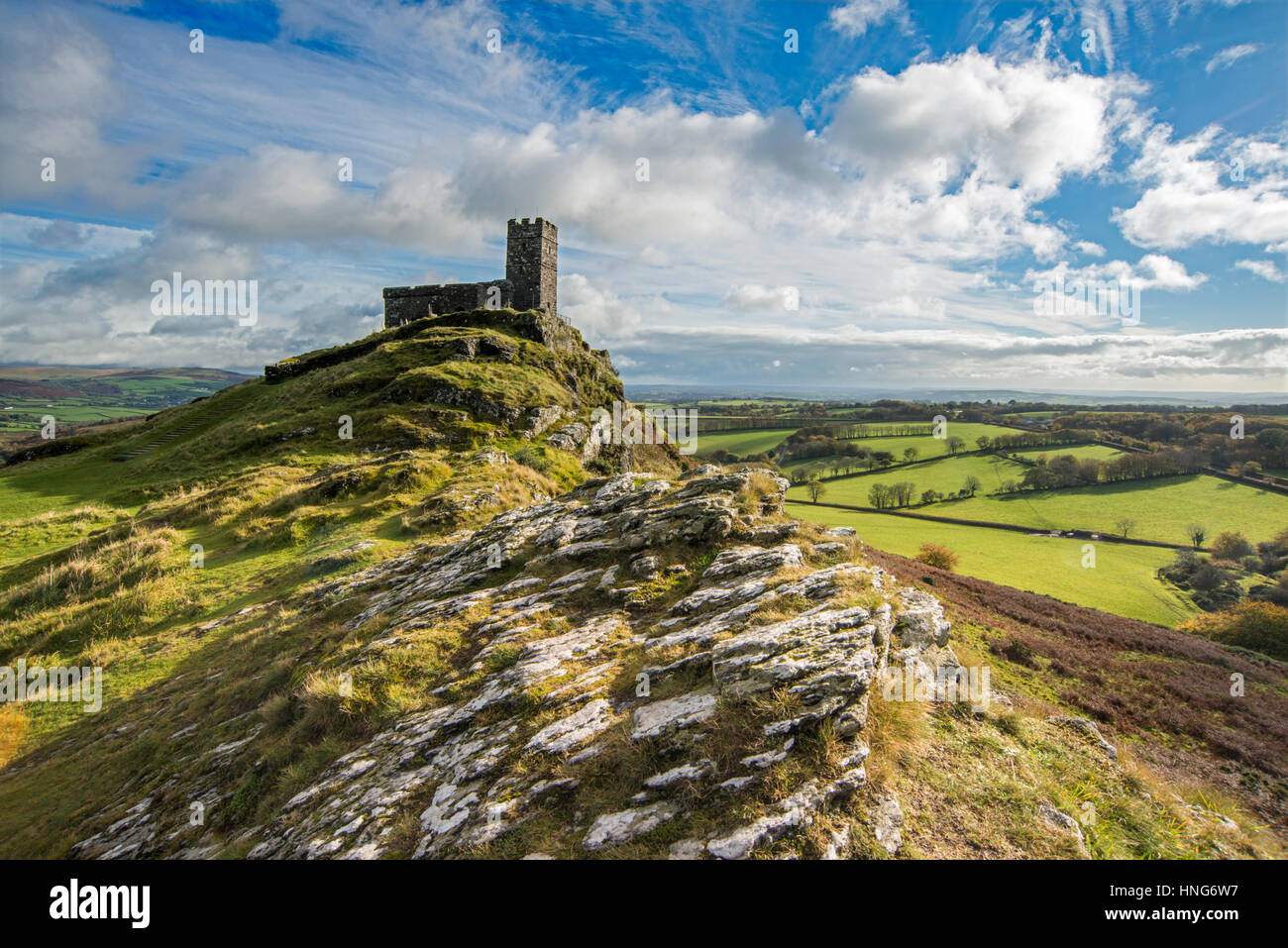 Church of St Michael de Rupe, Brentor, Devon Stock Photo - Alamy