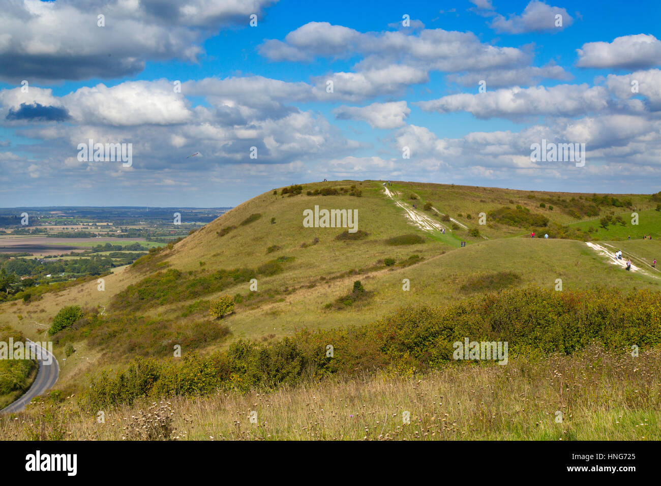 The Ridgeway Path towards its finish on Ivinghoe Beacon Bucks Stock ...