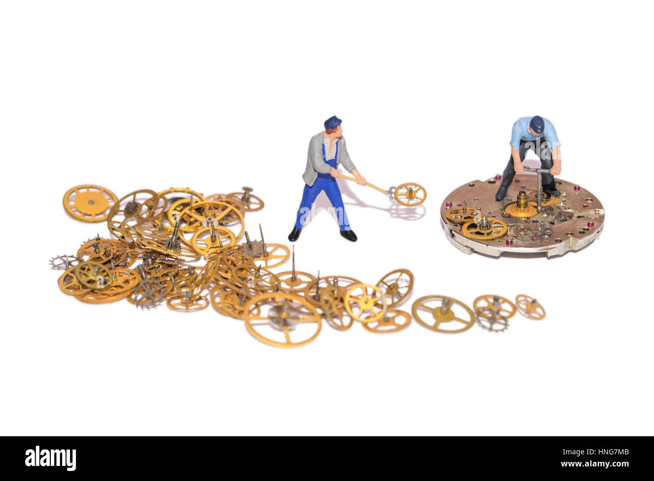 Miniature clock mechanism hi-res stock photography and images - Alamy