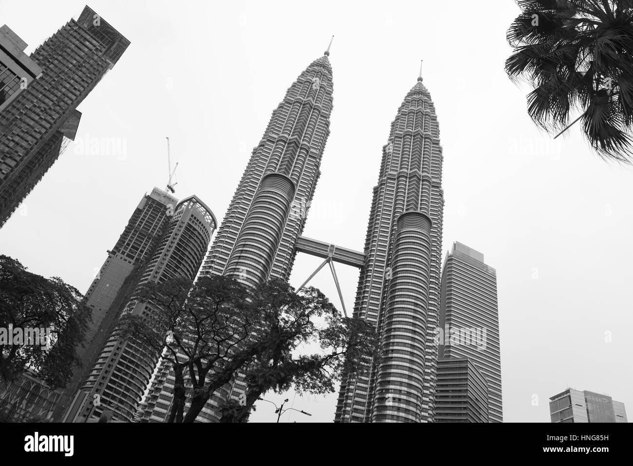 KUALA LUMPUR CIRCA FEBRUARY 2017. The Petronas Towers, once the tallest ...