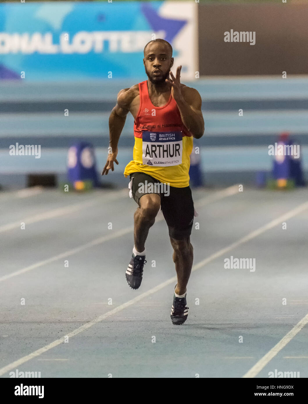 Reuben Arthur (Enfield & Haringey H) finishes second in heat 6 of the ...