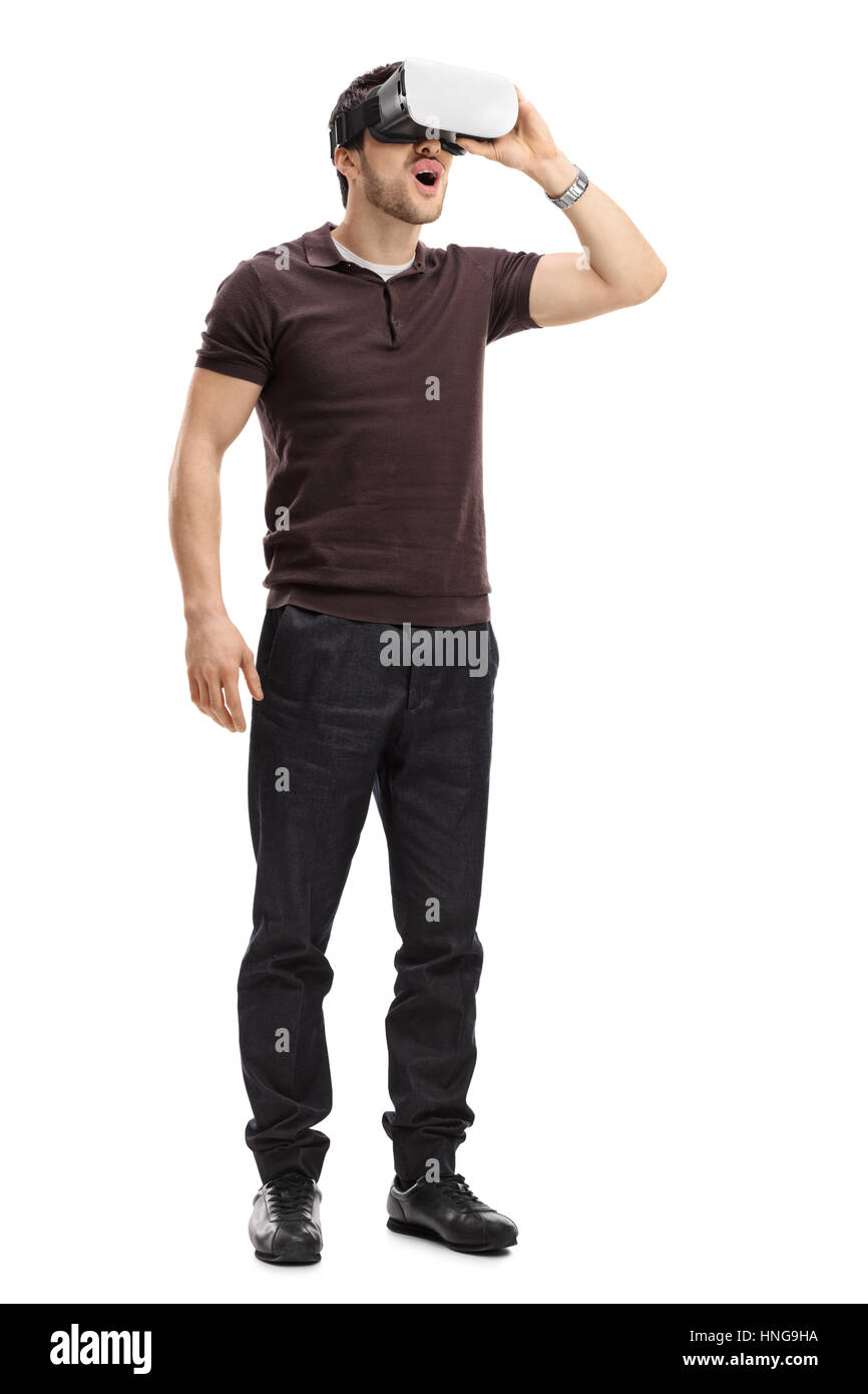 Portrait man vr headset Cut Out Stock Images & Pictures - Alamy