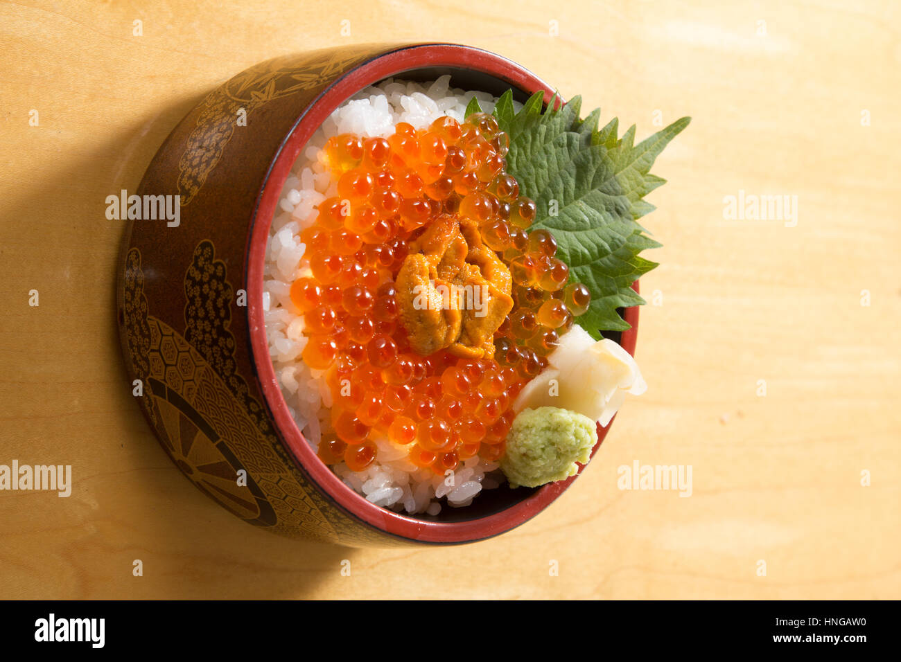 salmon roe rice Stock Photo - Alamy