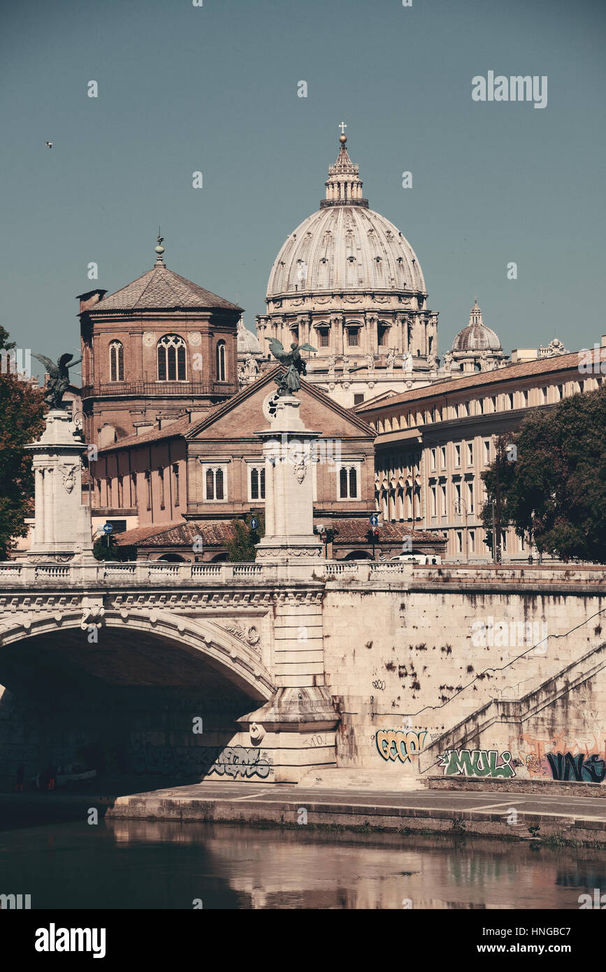 River Tiber and St Peters Basilica in Vatican City Stock Photo - Alamy