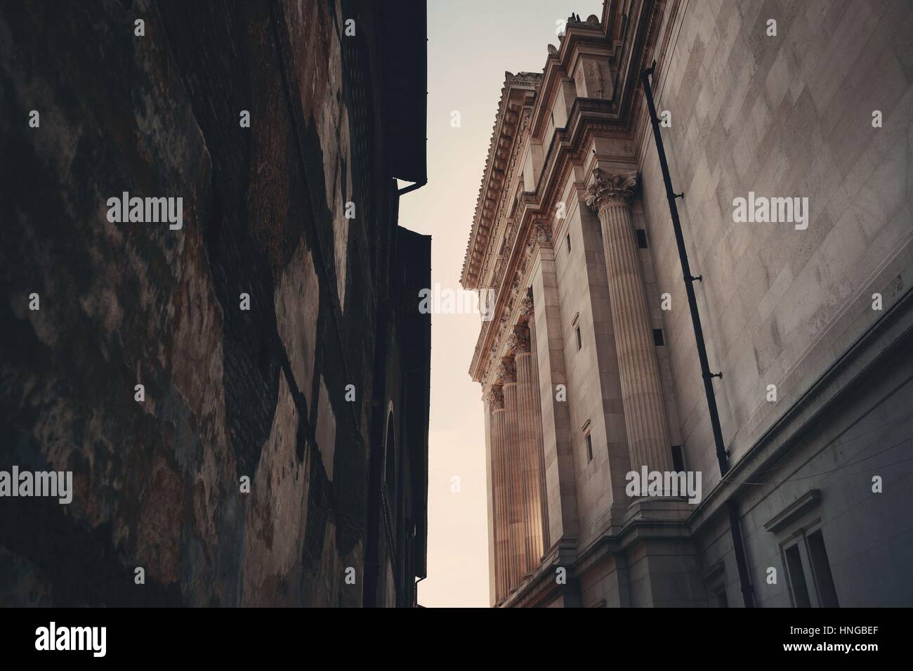 Alley with old buildings and National Monument to Victor Emmanuel II in ...