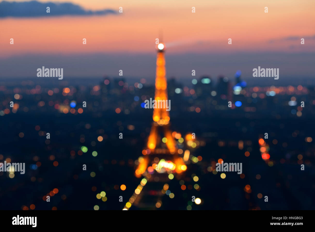 PARIS, FRANCE - MAY 13: Eiffel Tower and city at night on May 13, 2015 ...