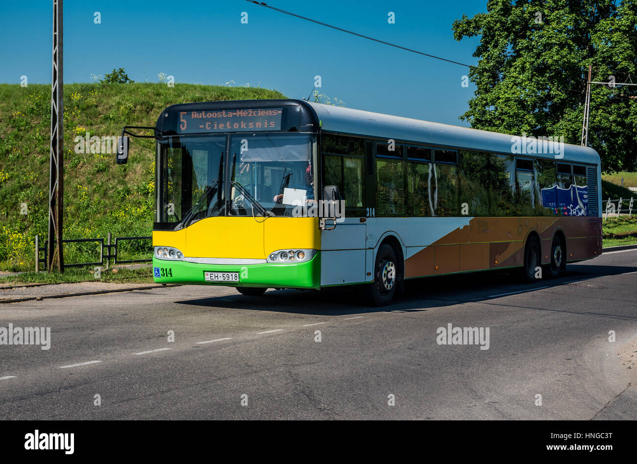 Line 5 bus in Daugavpils, Latvia Stock Photo - Alamy
