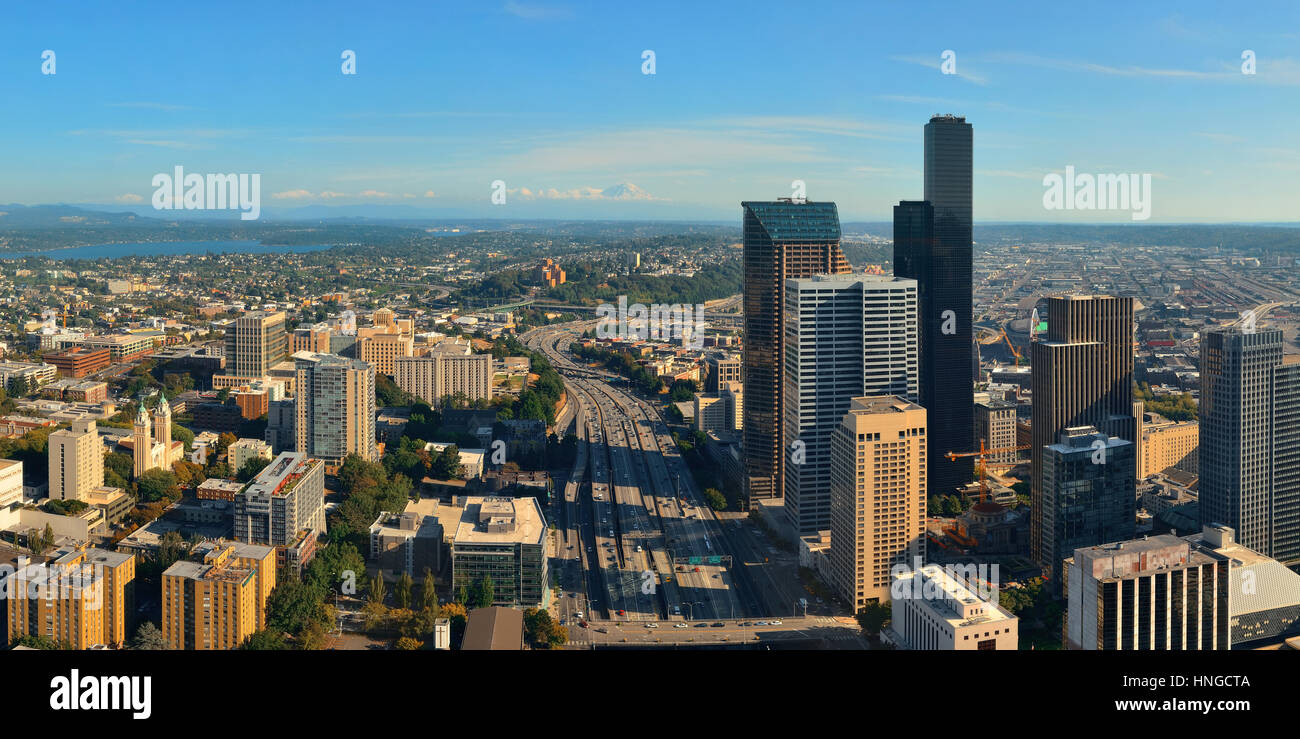Seattle rooftop view with city urban architecture Stock Photo - Alamy