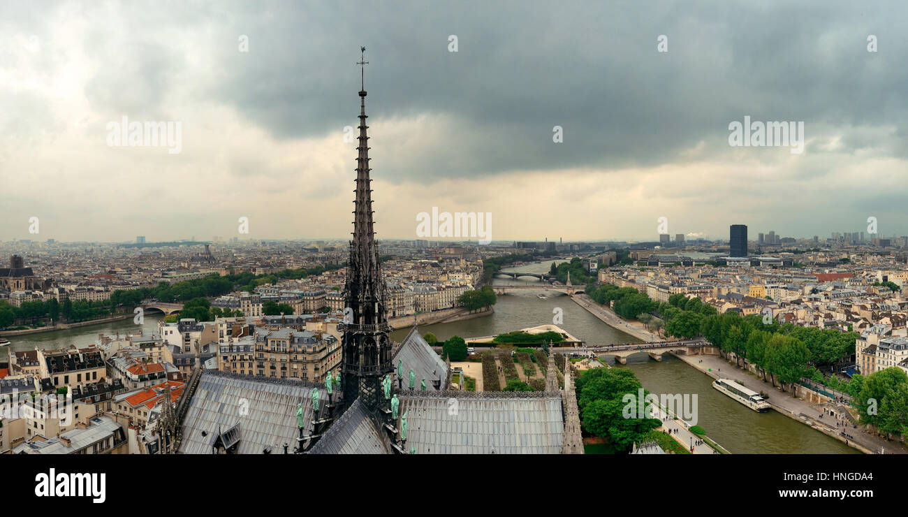 Notre dame cathedral paris aerial view hi-res stock photography and ...