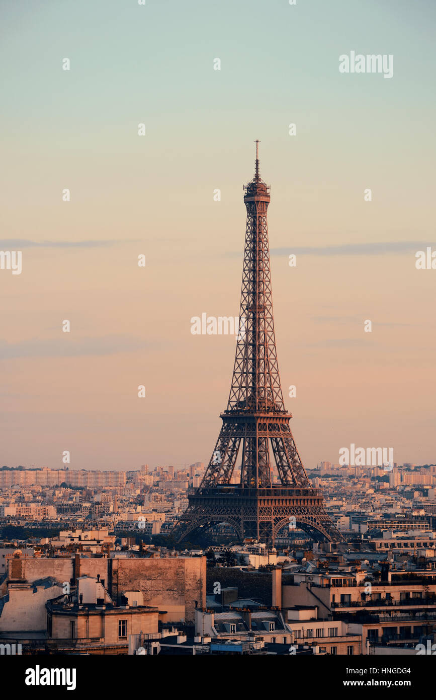 Paris rooftop view skyline and Eiffel Tower in France Stock Photo - Alamy