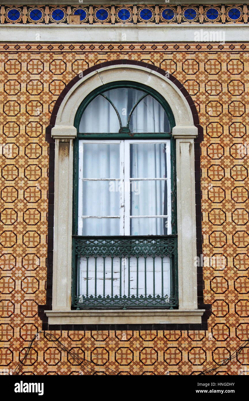 Typical portuguese window with azulejo tiles Stock Photo - Alamy