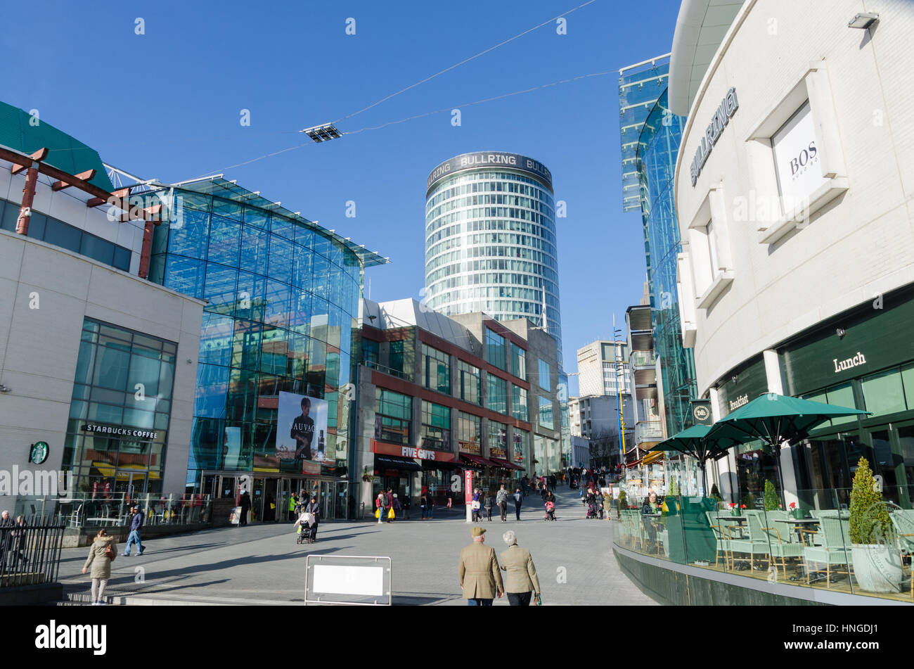 Outdoor area at the Bullring Shopping Centre in Birmingham Stock Photo ...