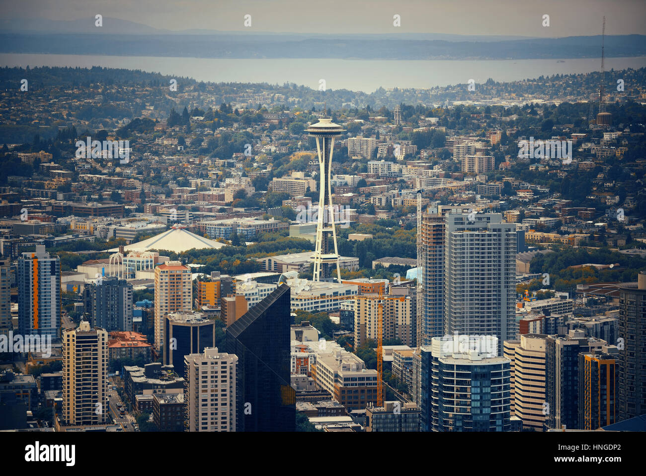 Seattle rooftop panorama view with urban architecture Stock Photo - Alamy