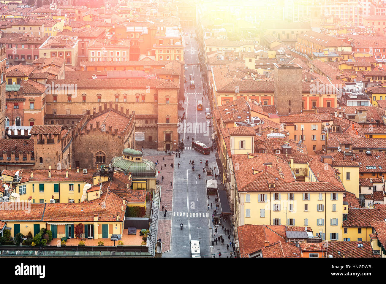 Image of Via Rizzoli street in Bologna, Italy Stock Photo - Alamy