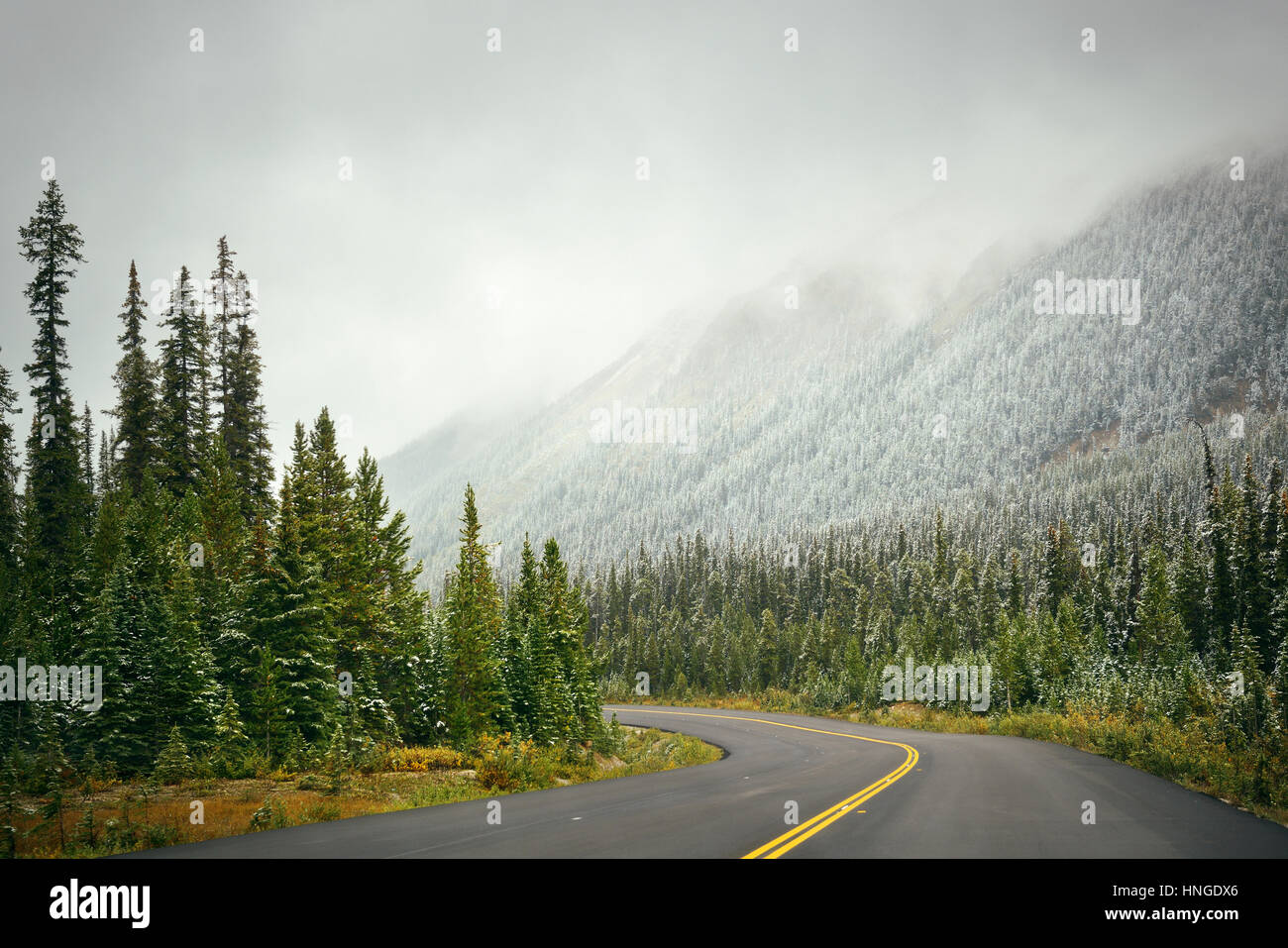 Highway in Banff National Park, Canada Stock Photo - Alamy